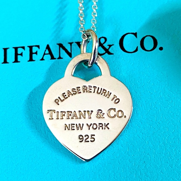 Tiffany & Co. | Jewelry | Tiffany Co Rtt Heart Tag Necklace 925 Silver ...